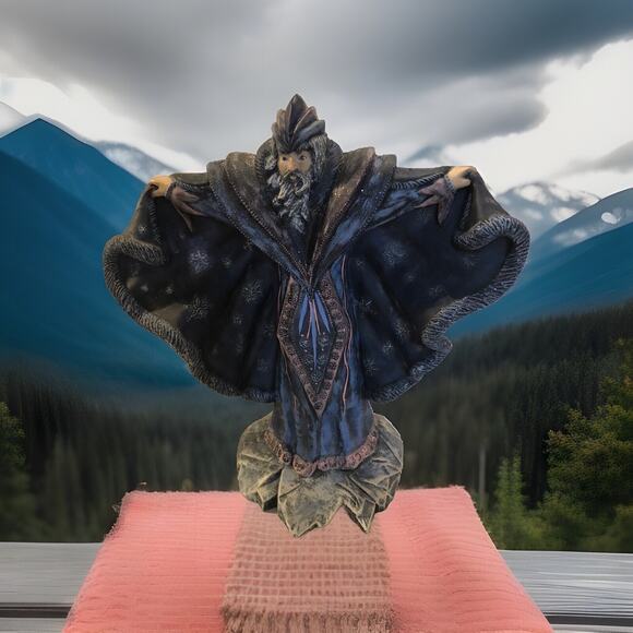 unknown | Toys | Hand Painted Ceramic Wizard Statue Tall Vintage Decor ...